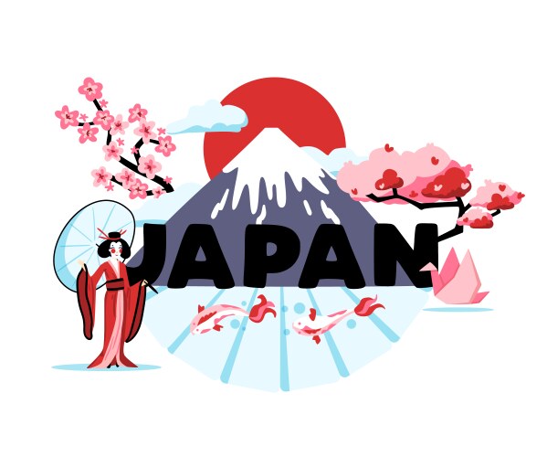 Welcome to japan traveling japanese symbols Vector Image