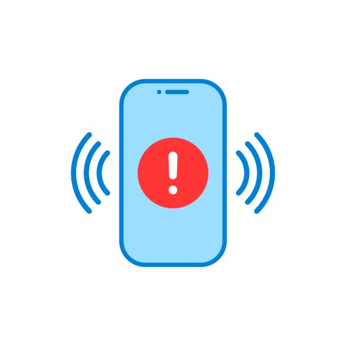 Phone alert notification Royalty Free Vector Image