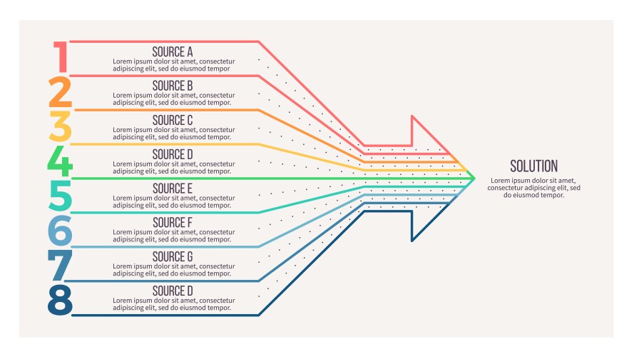 Business infographic arrow chart with 7 options Vector Image