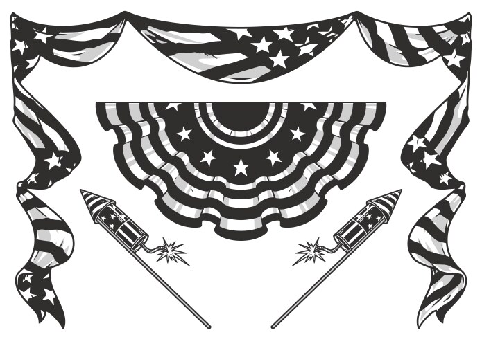 Monochrome american flag template Royalty Free Vector Image