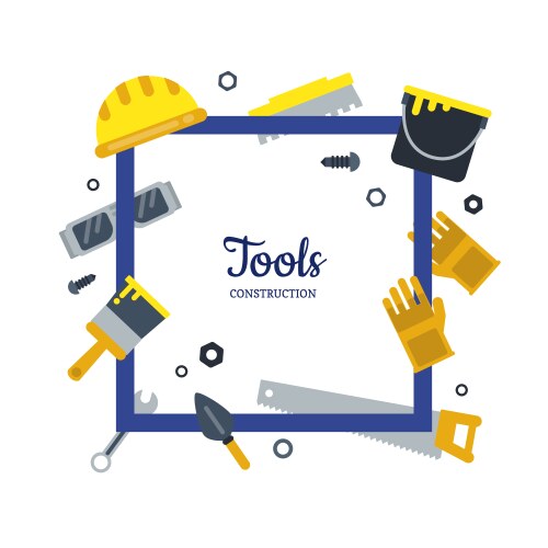 Construction frame with tools Royalty Free Vector Image