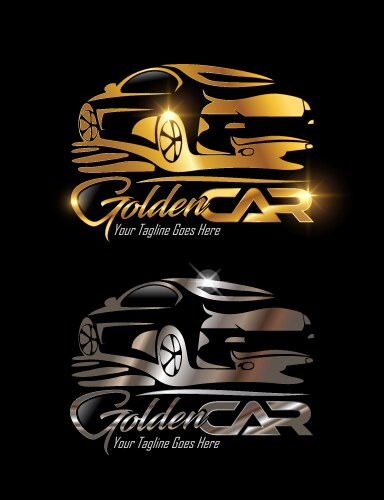 Golden car icon Royalty Free Vector Image - VectorStock
