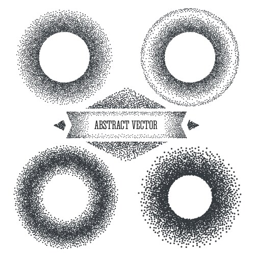 Original circle dotty frames spray background Vector Image