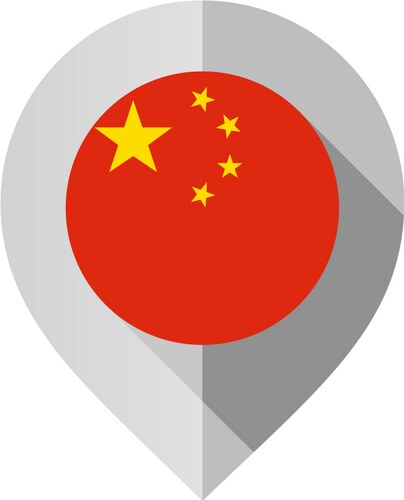 China chinese round circle country flag banner Vector Image