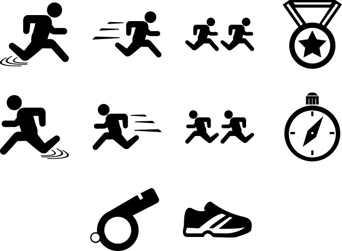 Running icon set Royalty Free Vector Image - VectorStock