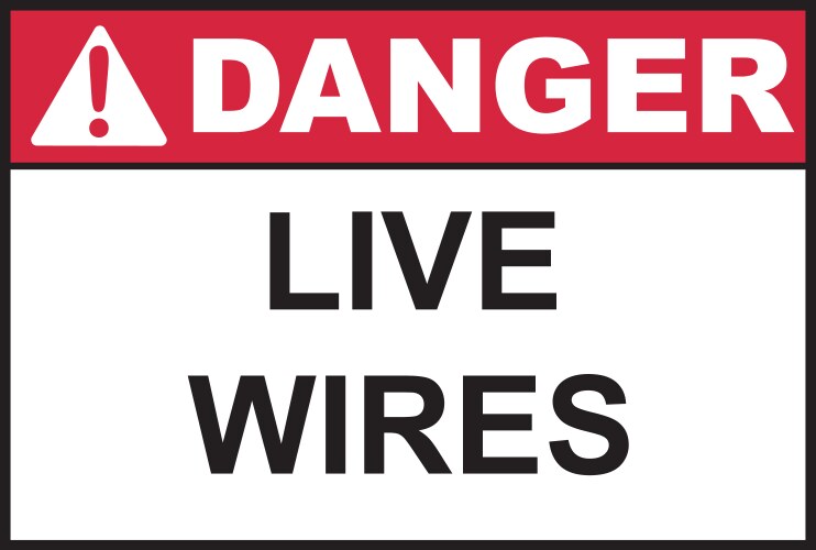 Danger overhead cables safety sign Royalty Free Vector Image