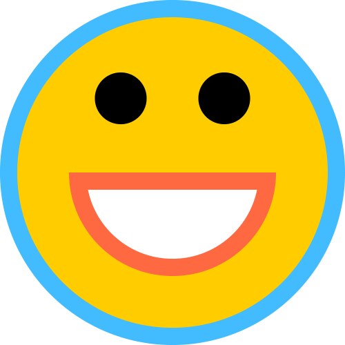 Happy smiley smiling face flat style Royalty Free Vector