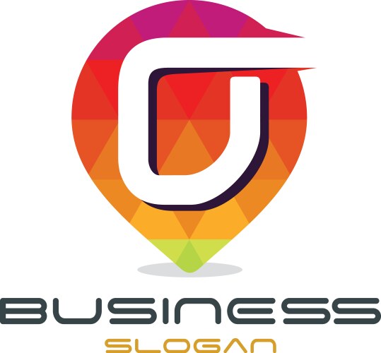 Letter u point logo Royalty Free Vector Image - VectorStock