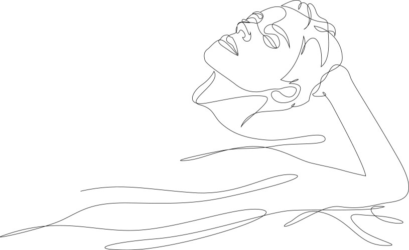 Woman floating in water taking spa bath Royalty Free Vector