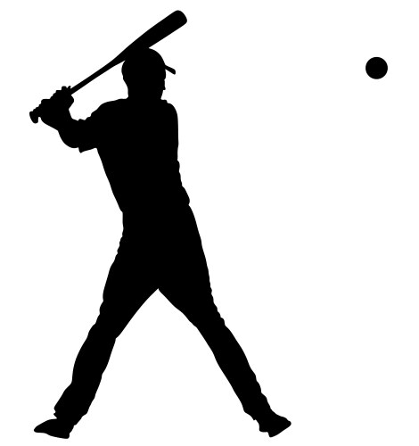 Baseball player silhouette Royalty Free Vector Image