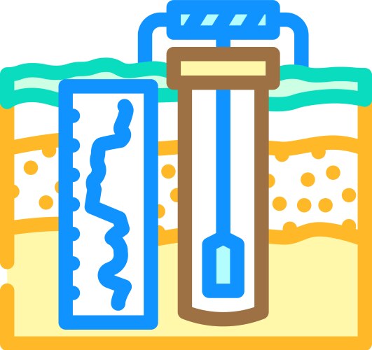 Groundwater sampling hydrogeologist icon doodle Vector Image