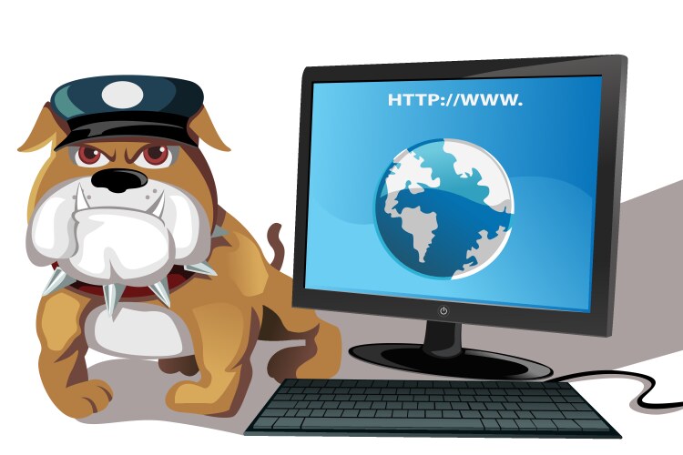 Desktop computer mascot Royalty Free Vector Image