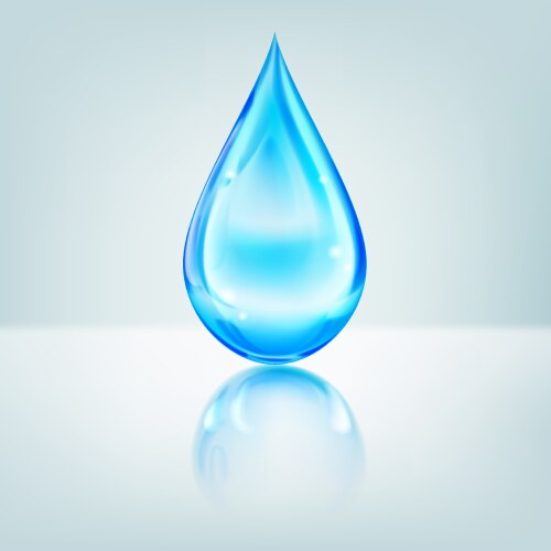 Blue shiny water drop Royalty Free Vector Image