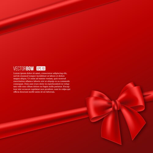 Red background with bow Royalty Free Vector Image