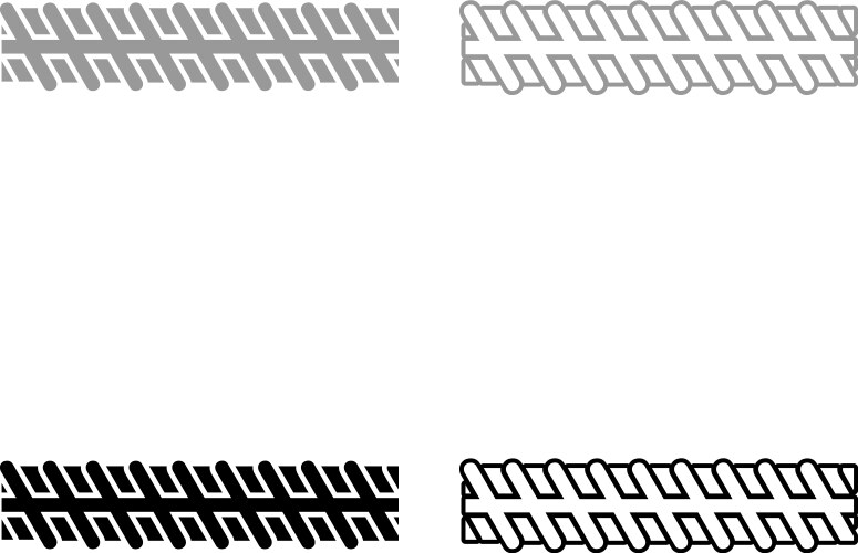 Rebar reinforcement icon in circle round black Vector Image