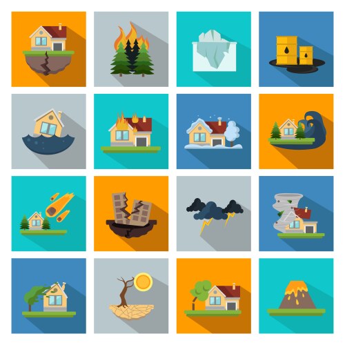 Disaster damage banner set Royalty Free Vector Image
