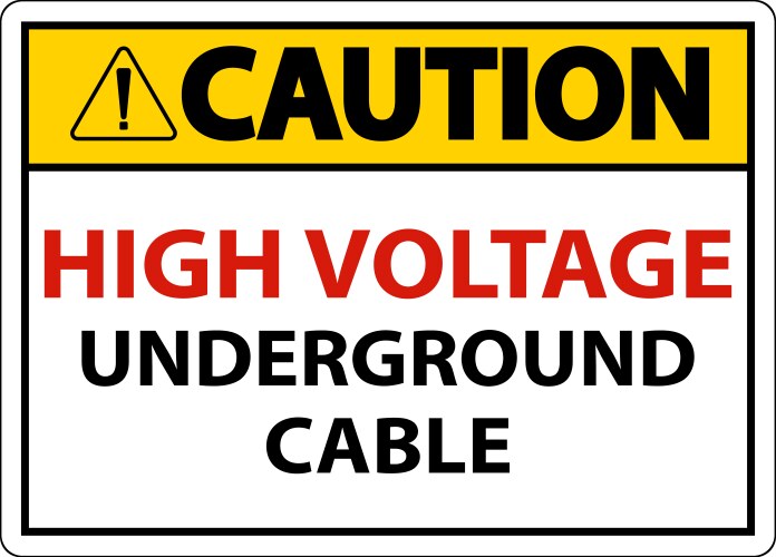 Warning high voltage cable underground sign Vector Image