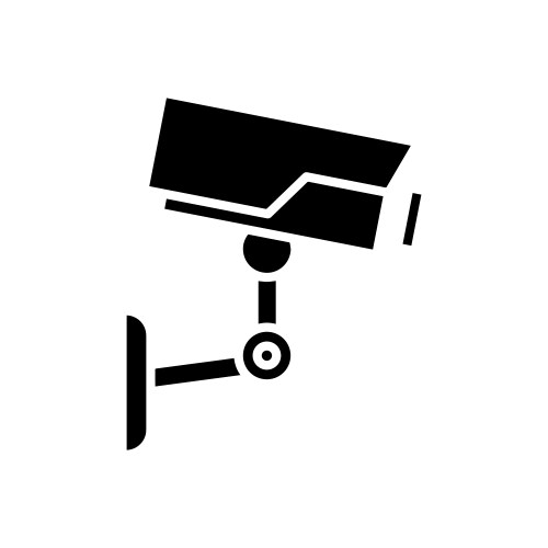 Cctv line icon isolated on white background Vector Image