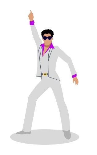 Retro disco dancer character Royalty Free Vector Image