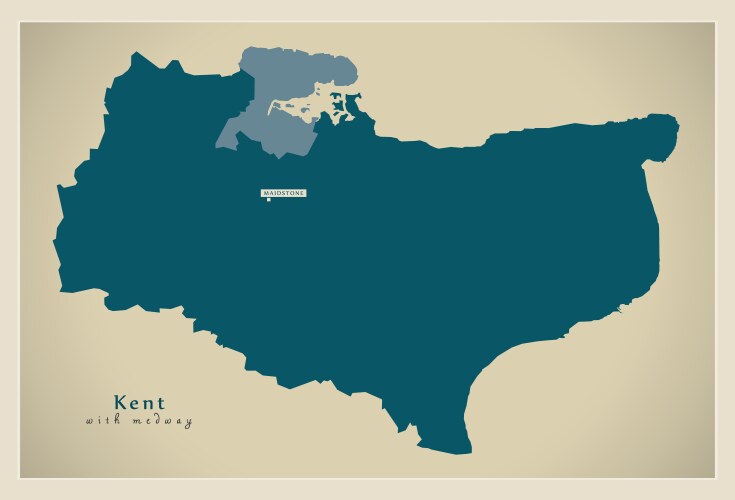 Modern map - kent county with districts uk Vector Image