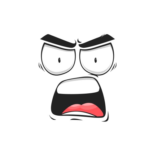 Angry face expression comic emotion shouting Vector Image