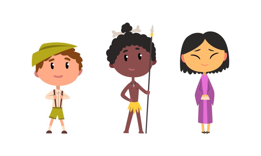 African Traditional Clothes Kids Vector Images (over 540)