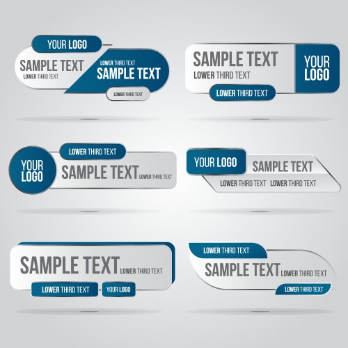 Lower third blue design template modern Royalty Free Vector
