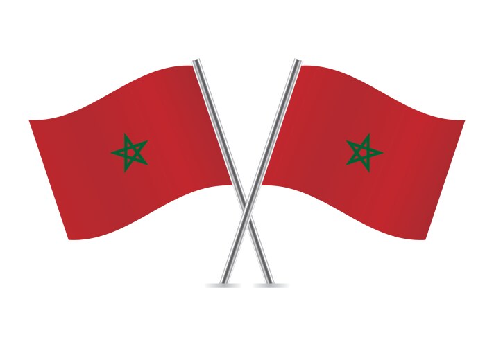 Oman and morocco crossed flags Royalty Free Vector Image