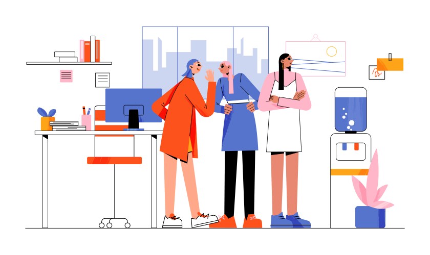 Gossip colleagues office gossips people Royalty Free Vector Gossip colleagues office gossips people Royalty Free Vector