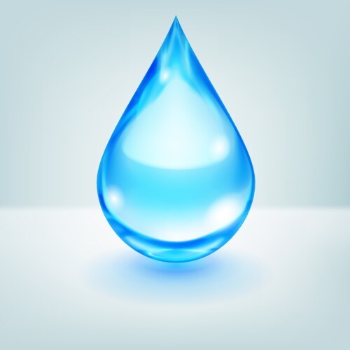 Blue shiny water drop Royalty Free Vector Image