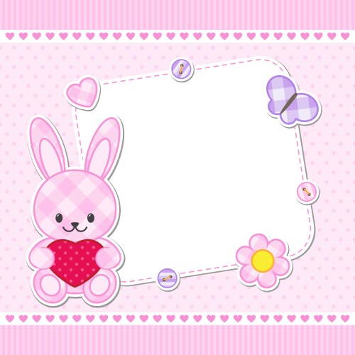 Pink rabbits cards Royalty Free Vector Image - VectorStock
