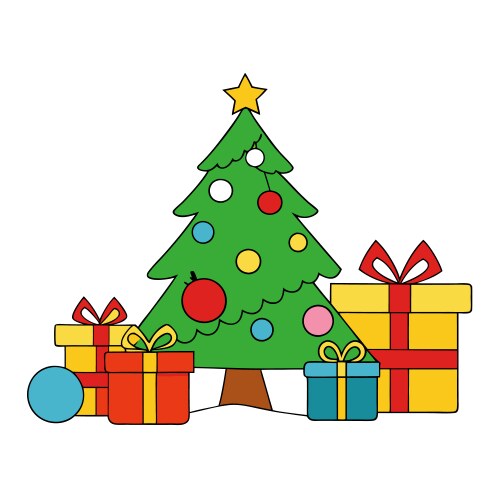 Christmas Presents Under Tree Vector Images (over 480)