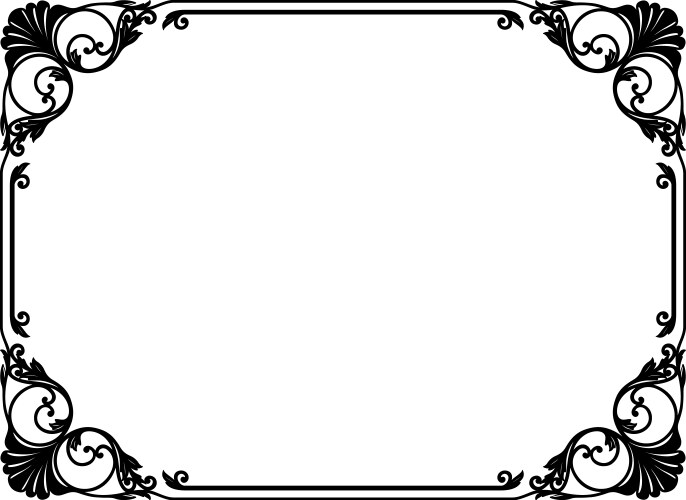 Simple black ornamental decorative frame Vector Image