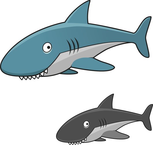 Cartoon funny shark Royalty Free Vector Image - VectorStock