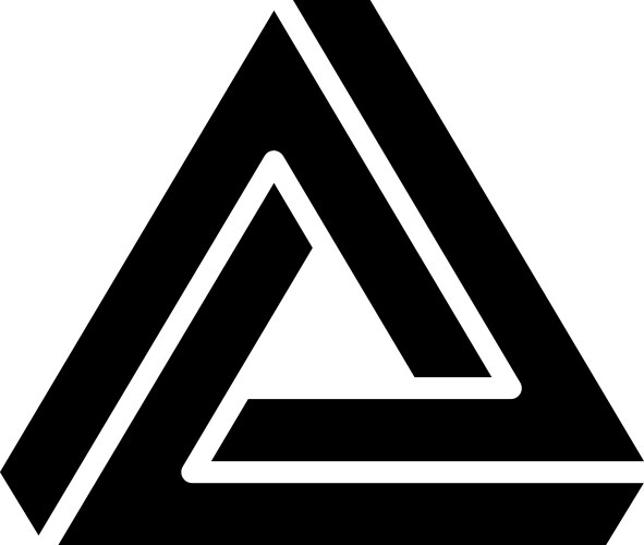 Penrose impossible tribar triangle engraving Vector Image