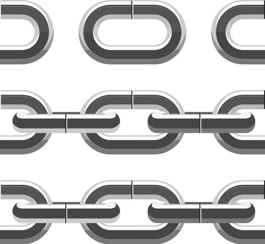 Metal chain parts icons set on white background Vector Image