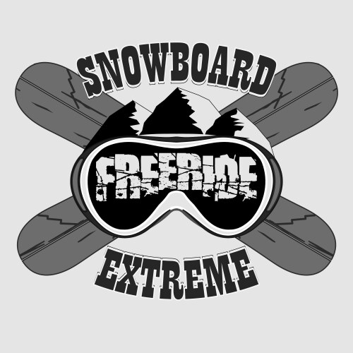 Snowboarding sport emblem Royalty Free Vector Image
