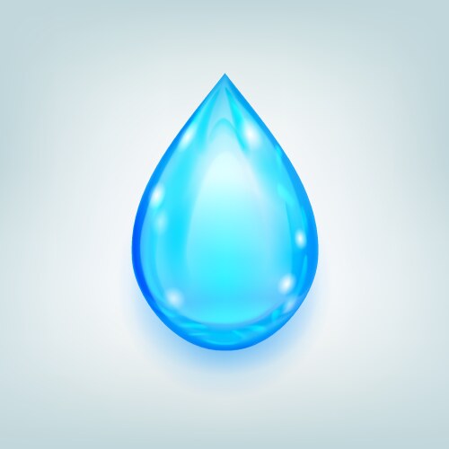 Blue shiny water drop Royalty Free Vector Image