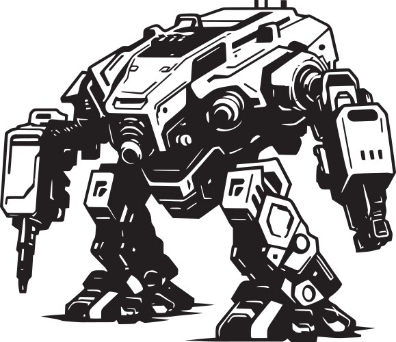 Mechanical enforcer war logo design combat Vector Image