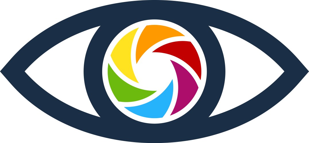 Eye camera logo icon design Royalty Free Vector Image