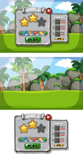 A game background template with elements Vector Image