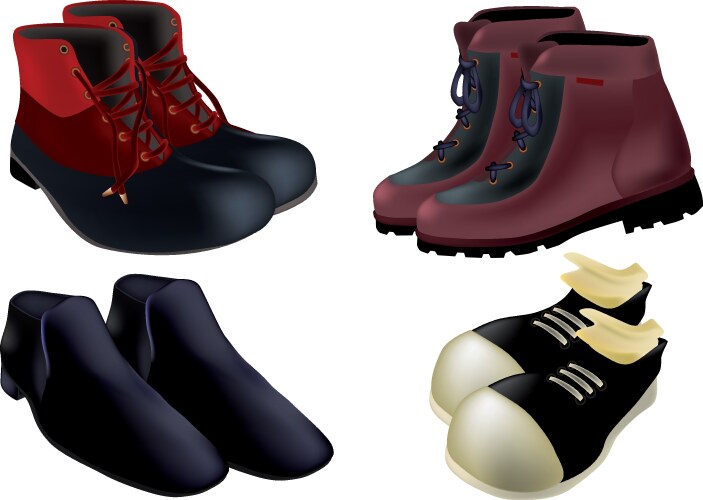 Cartoon blue work boots Royalty Free Vector Image