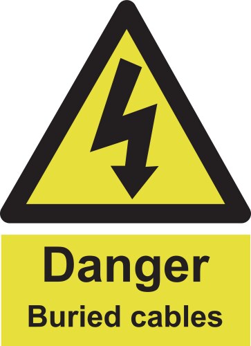 Danger overhead cables safety sign Royalty Free Vector Image