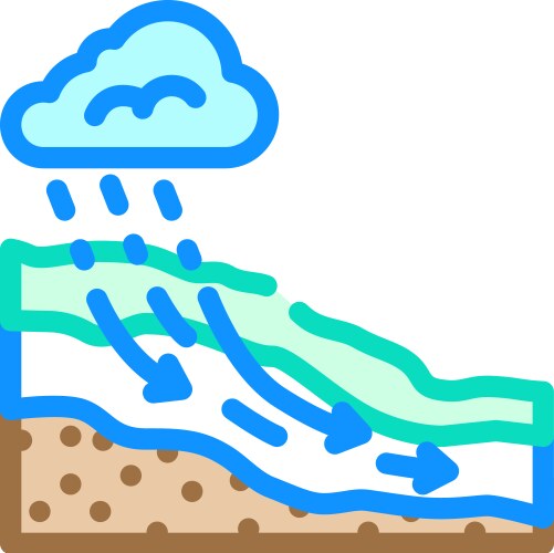 Groundwater flow hydrogeologist icon color Vector Image