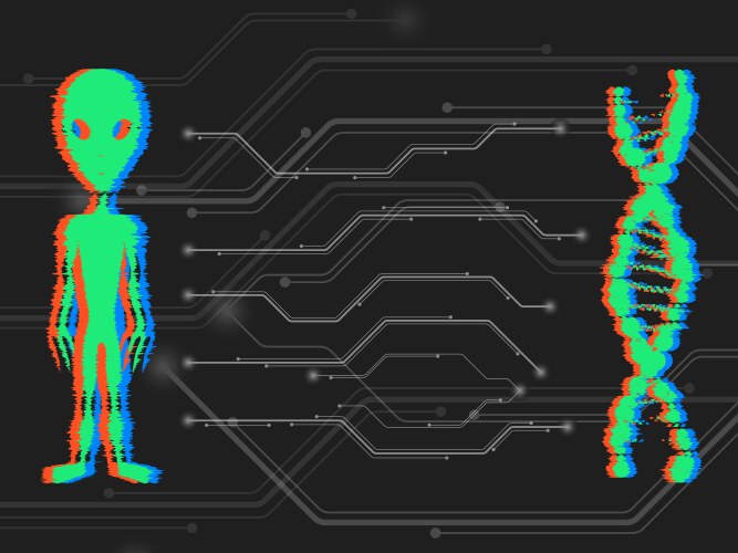 Dna helix symbol of spiral human gene cell Vector Image