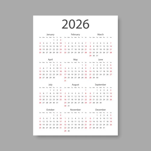 2026 Calendar Vector Images (over 1,100)