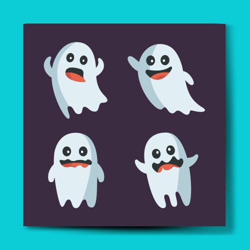 Ghost cartoon set Royalty Free Vector Image - VectorStock