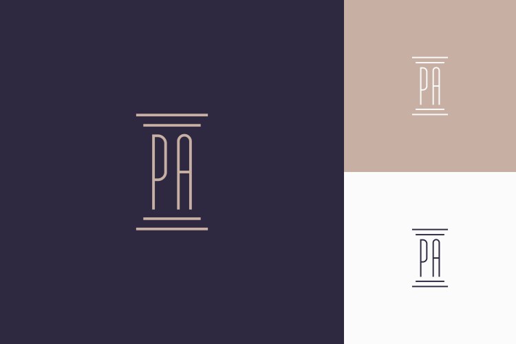 Pa initial wedding monogram logo Royalty Free Vector Image