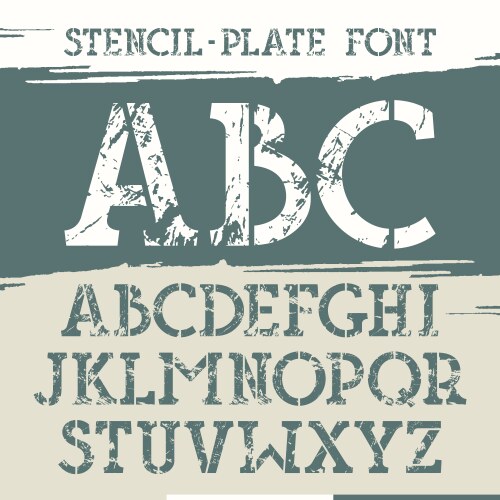 Grunge stencil letters Royalty Free Vector Image