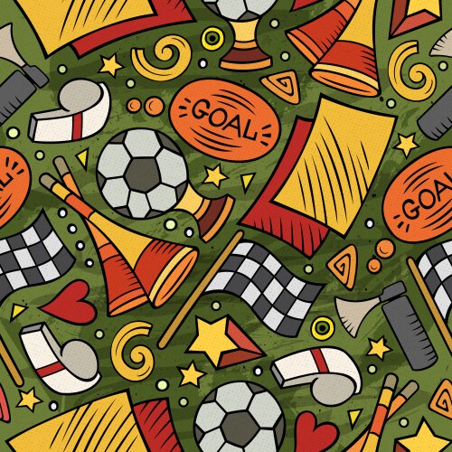 Cartoon cute sport seamless pattern Royalty Free Vector